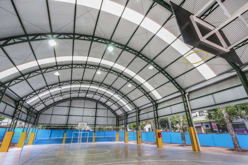 Quadra esportiva coberta é inaugurada na Escola Guararapes, em Arroio ...